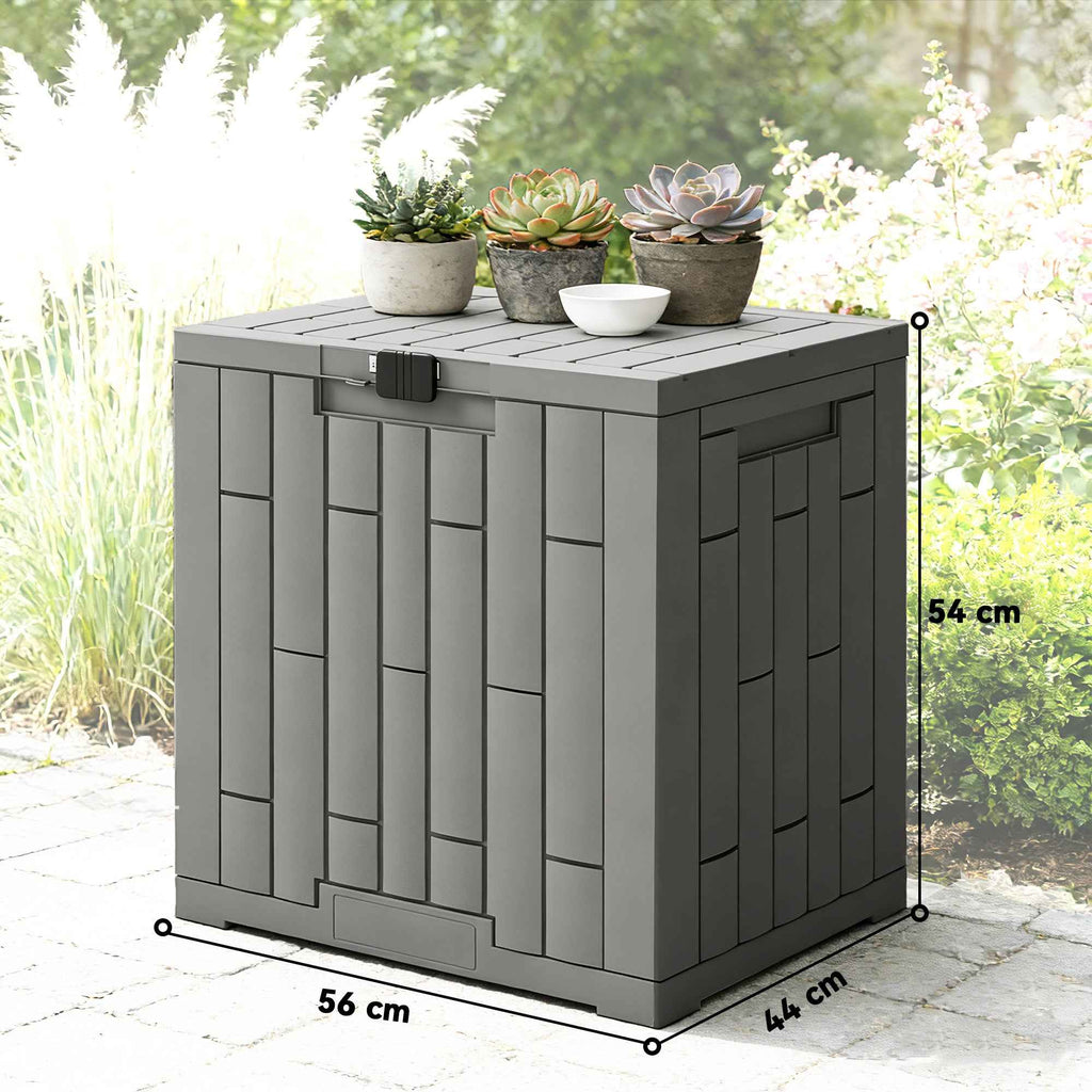 Outsunny 114L Waterproof and UV-Resistant Resin Garden Storage Box wit ...