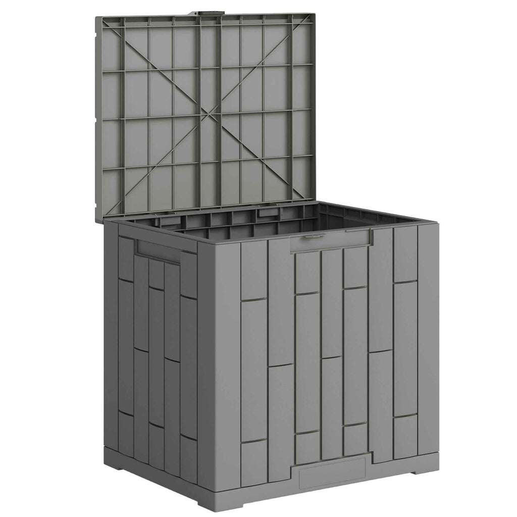 Outsunny 114L Waterproof and UV-Resistant Resin Garden Storage Box wit ...