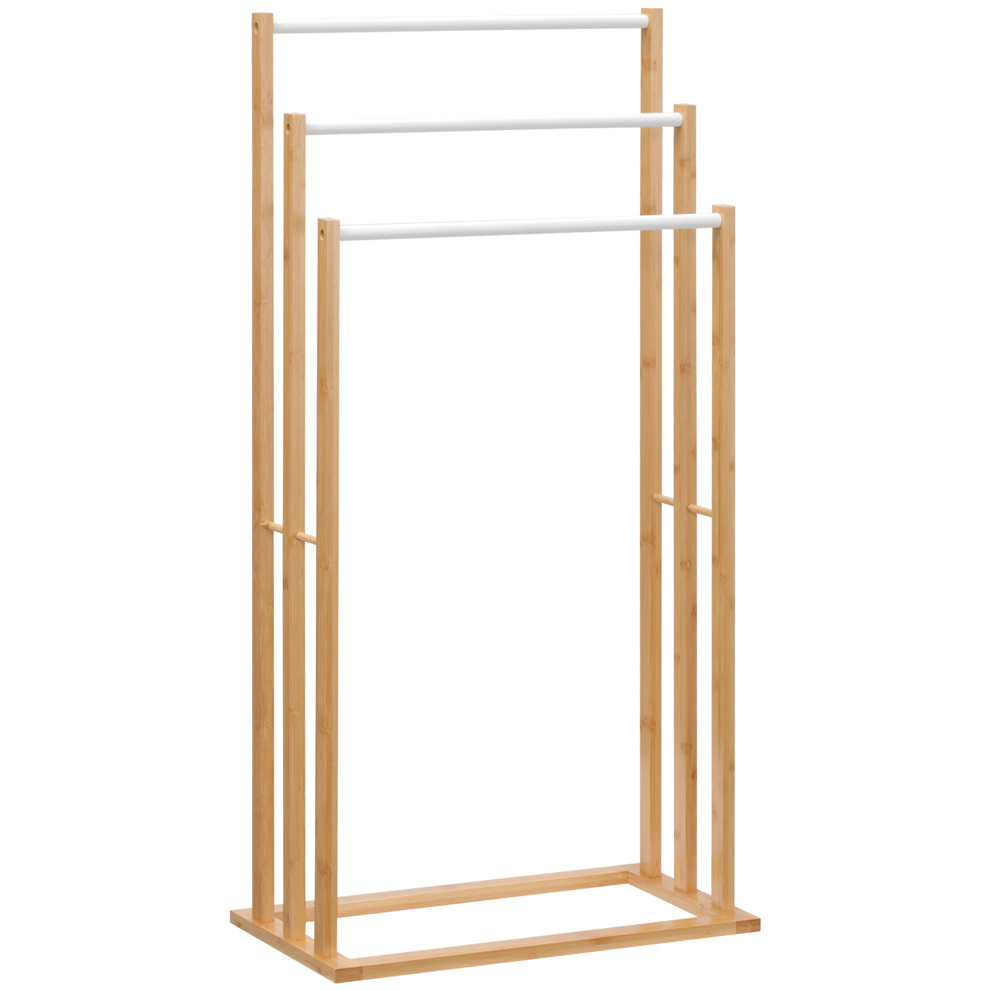 3-Bar Bamboo Towel Rack, Lightweight and Portable Design, 48x25.8x94 cm ...