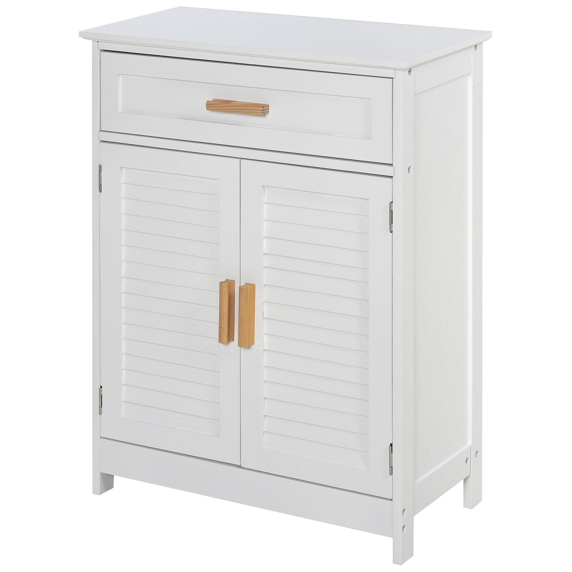 Kleankin Bathroom or bedroom cabinet in Waterproof White MDF with draw ...