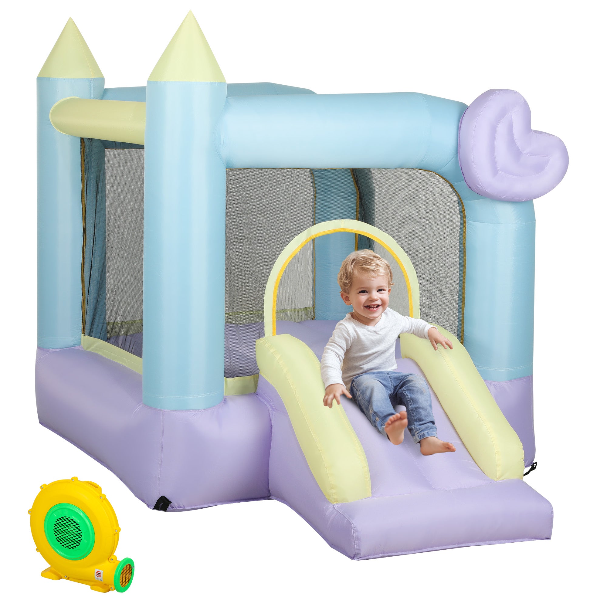 Inflatable Castle for Kids 3-8 Years with Blower, Slide and Jumping Ar ...