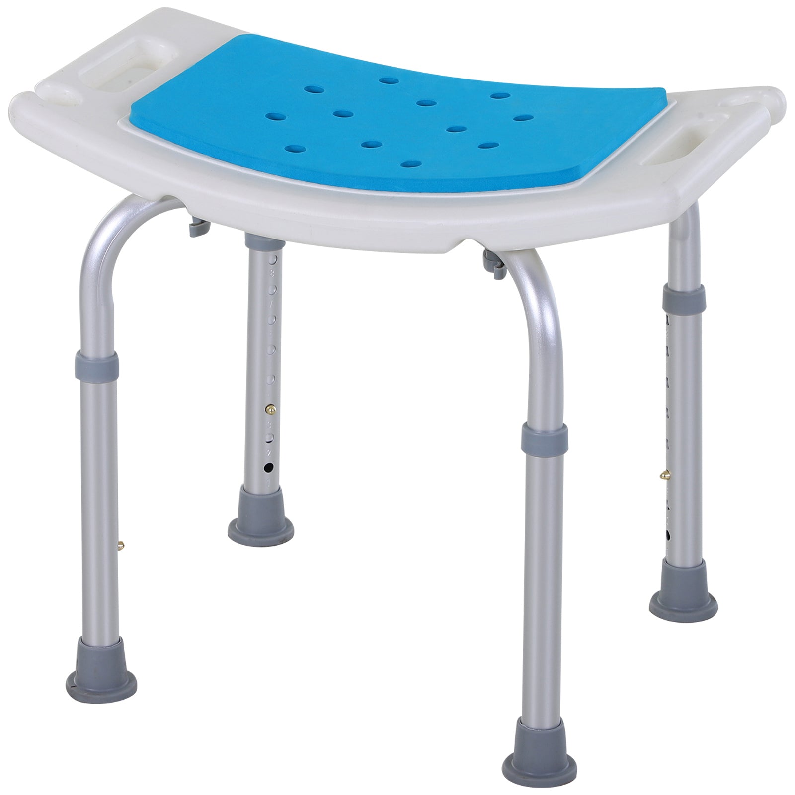 Shower Stool Bathroom Aluminum Alloy and Non-Slip Plastic, 6 Level Adj ...