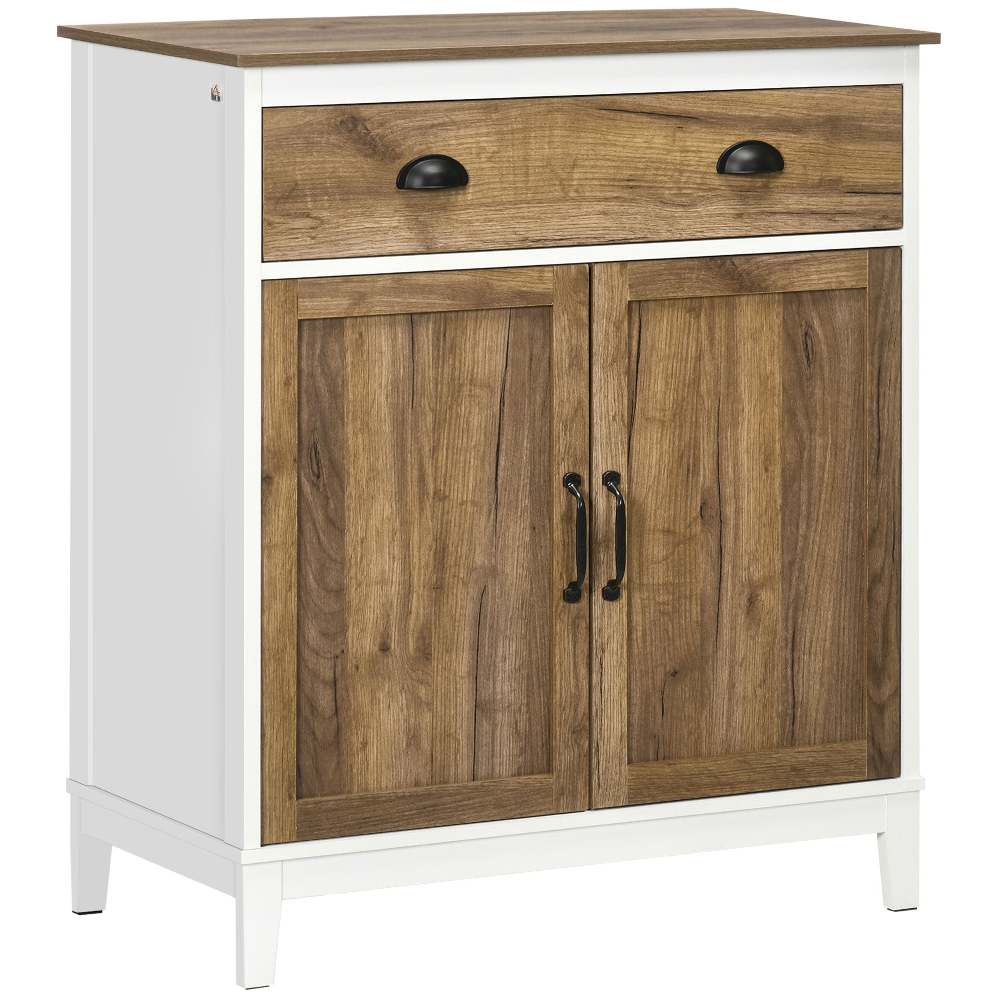 Chipboard Multipurpose Cabinet with Cabinet and Drawer in Rustic Style ...
